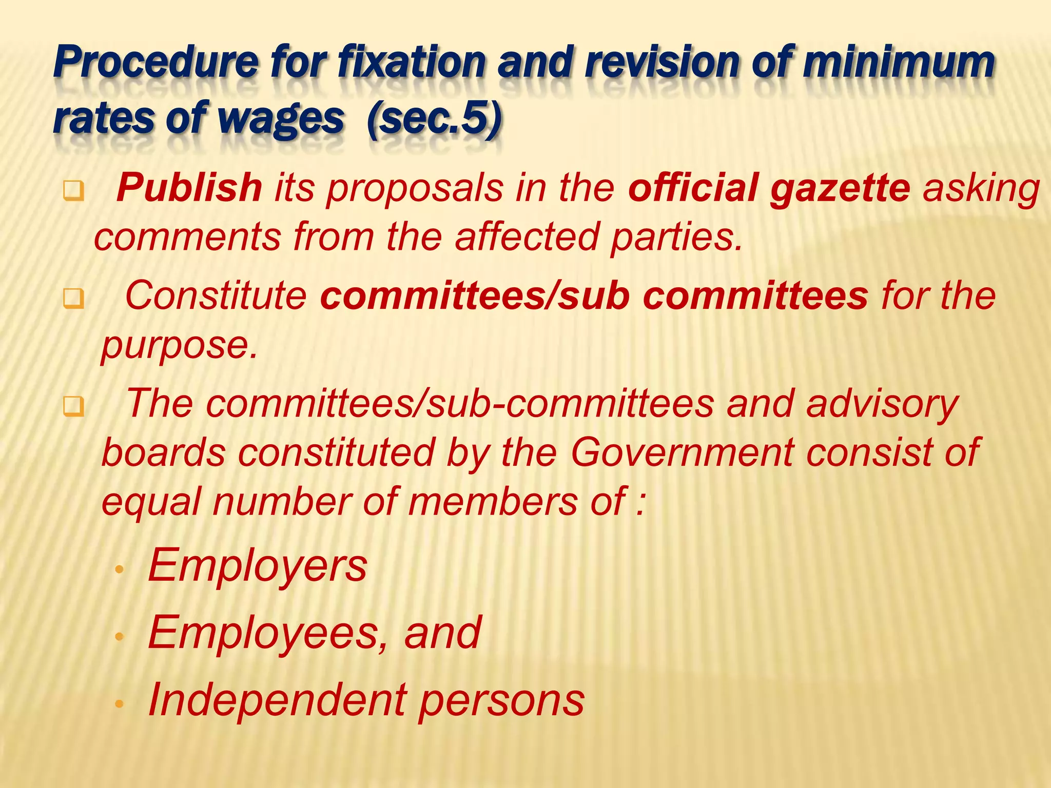 Minimum wages act 1948 | PPTX