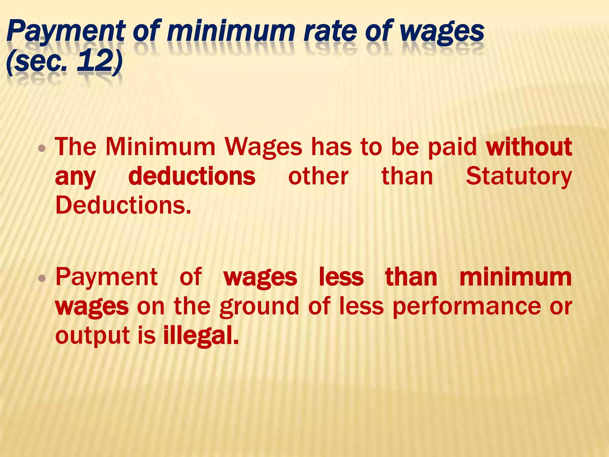 Minimum wages act 1948 | PPTX