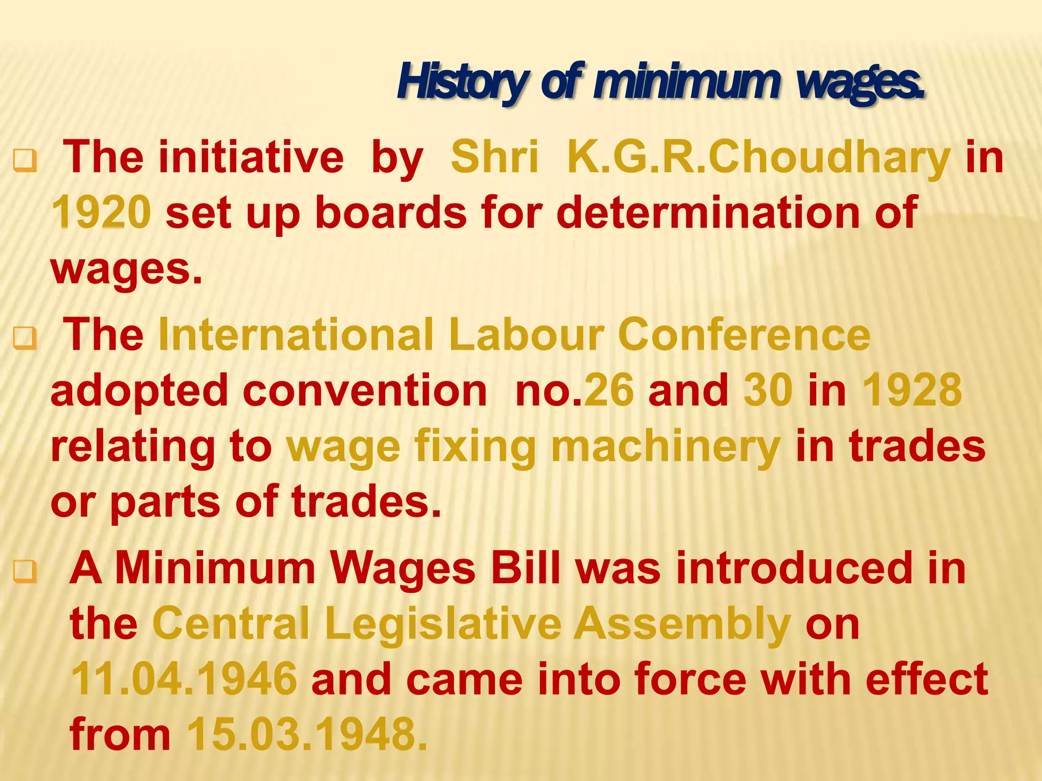 Minimum wages act 1948 | PPTX