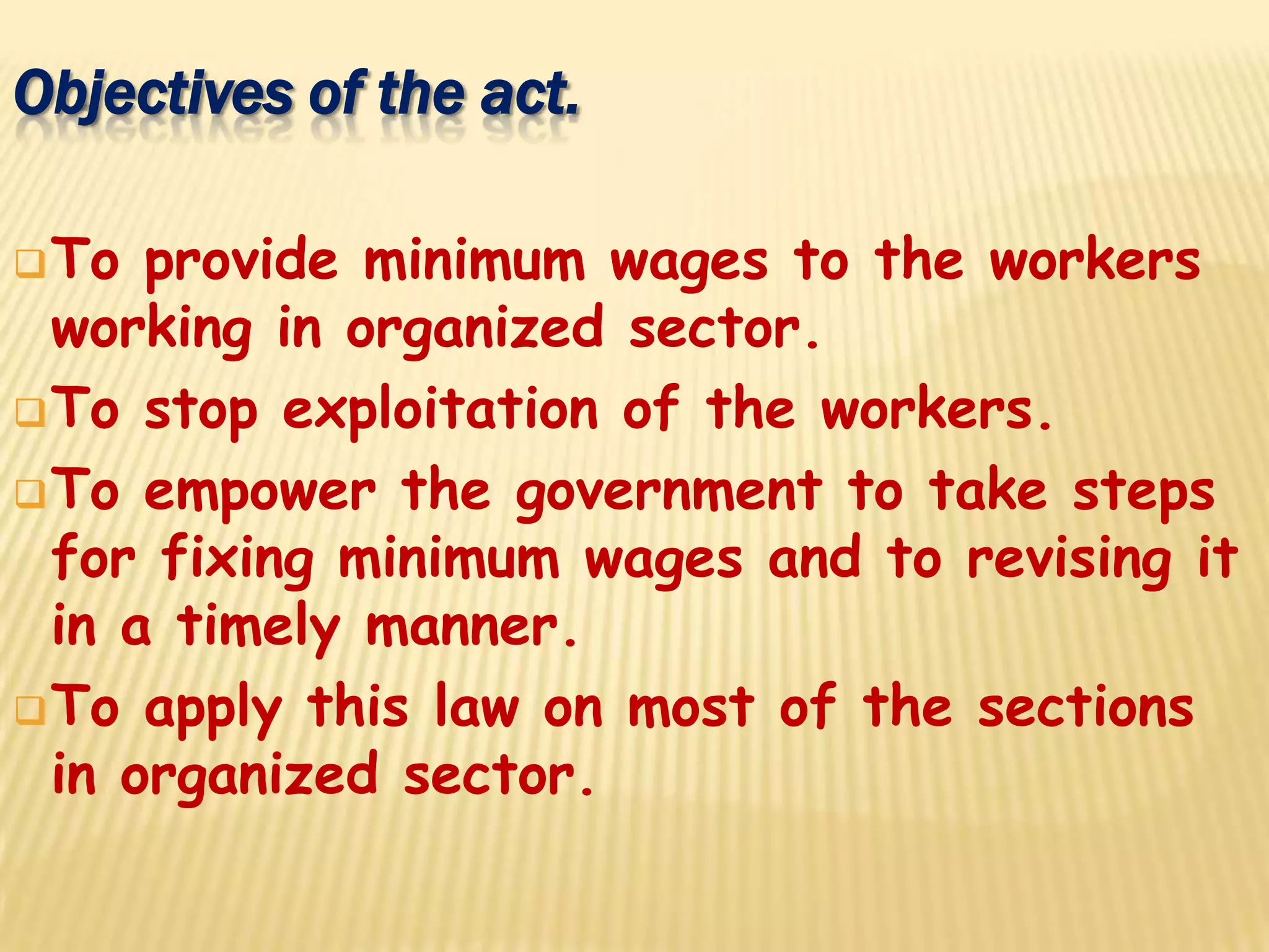Minimum wages act 1948 | PPTX