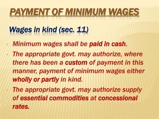 Minimum wages act 1948 | PPTX