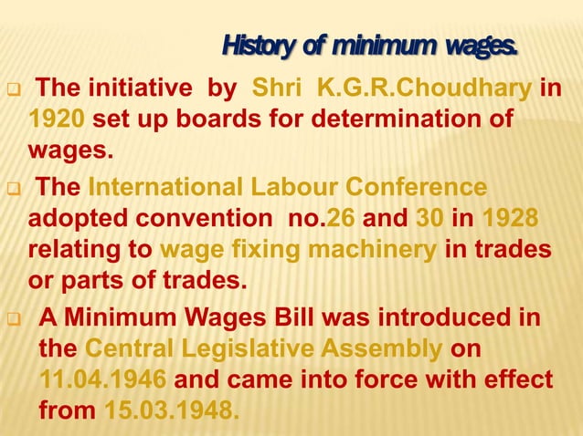 Minimum wages act 1948 | PPTX