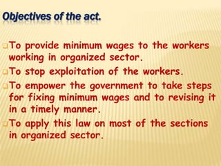 Minimum wages act 1948 | PPTX
