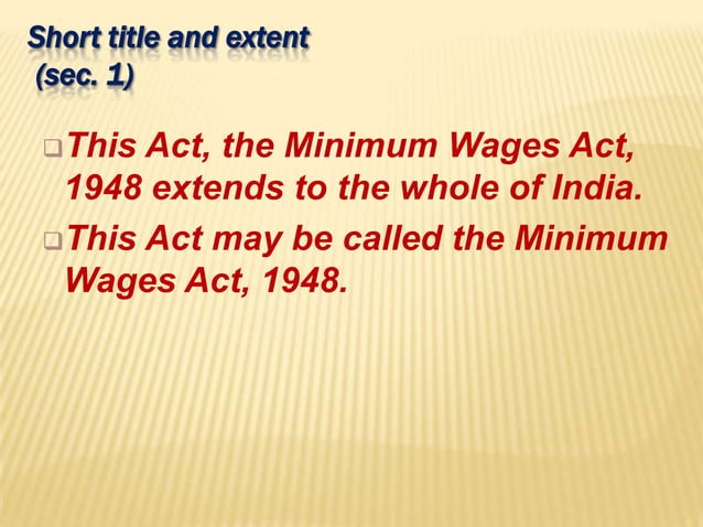 Minimum wages act 1948 | PPTX