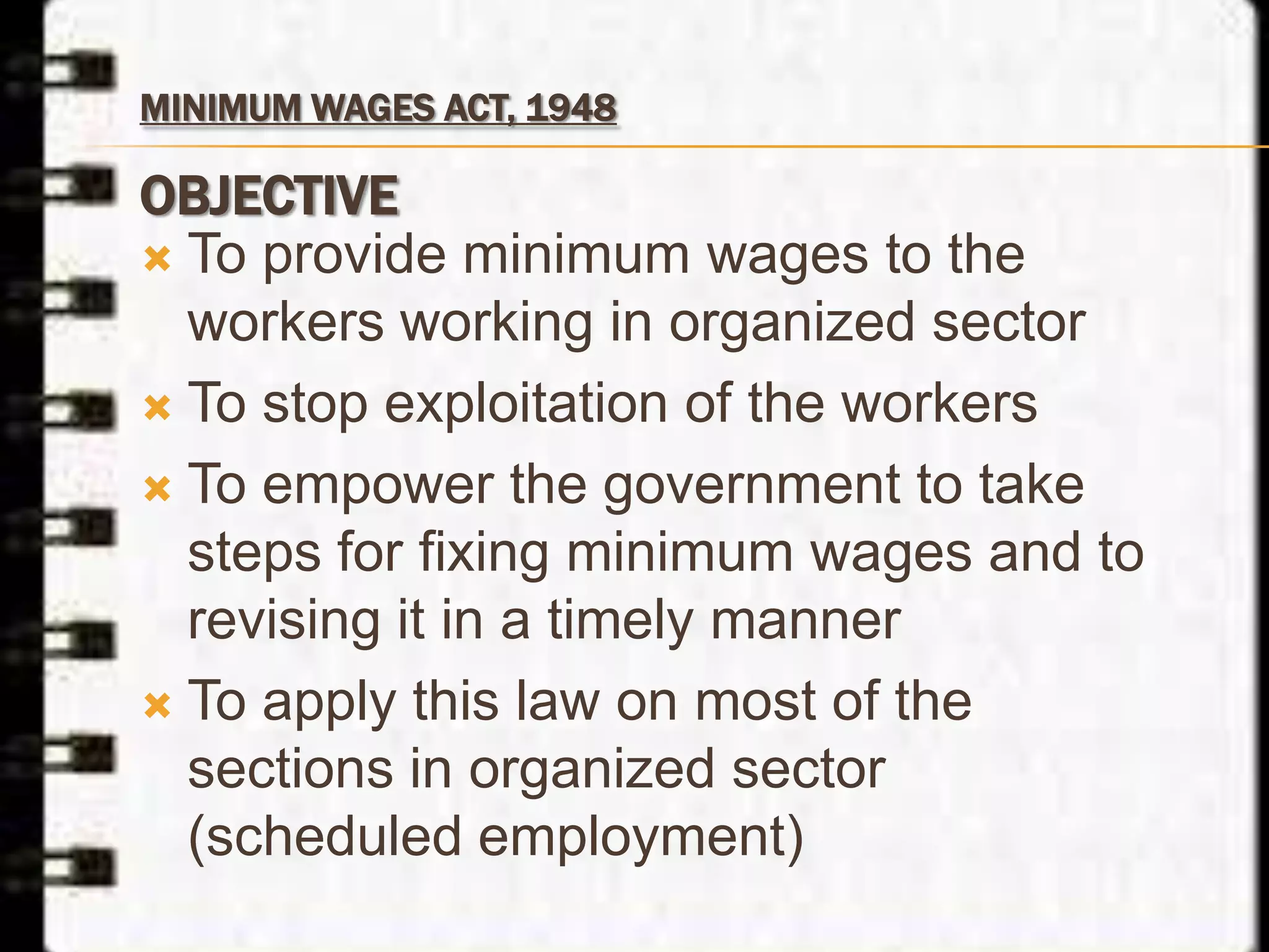 Minimum wages act, 1948 | PPTX