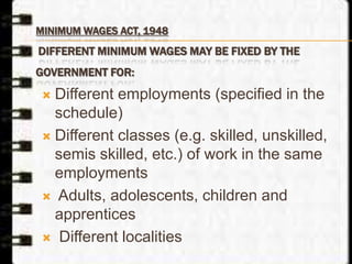 Minimum wages act, 1948 | PPTX