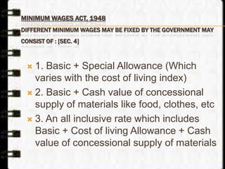 Minimum wages act, 1948 | PPTX