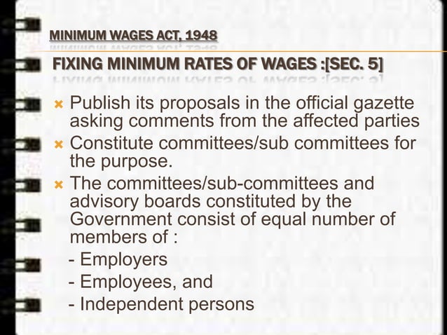 Minimum wages act, 1948 | PPTX | Job Market | Economy