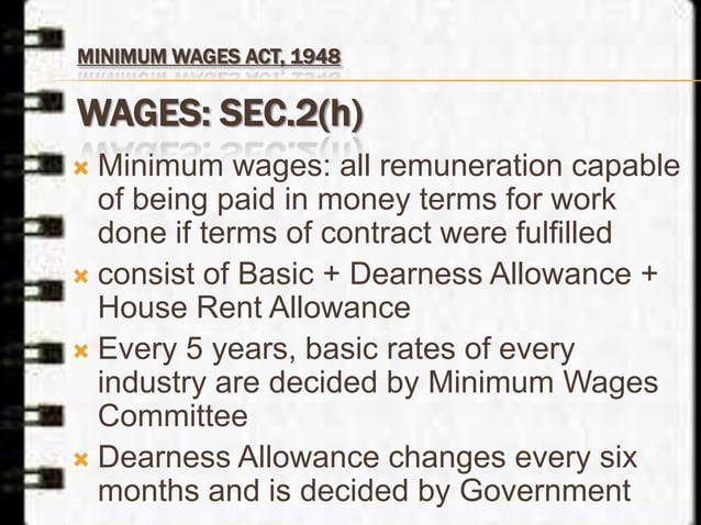 Minimum wages act, 1948 | PPTX | Job Market | Economy