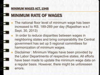 Minimum wages act, 1948 | PPTX
