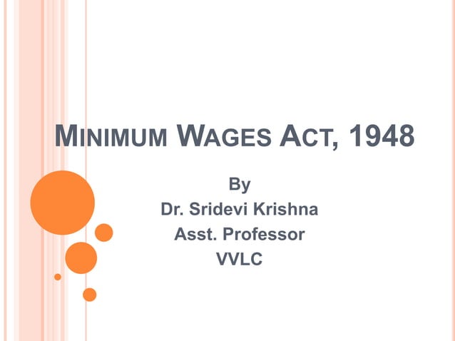 Minimum wages act, 1948 | PPTX