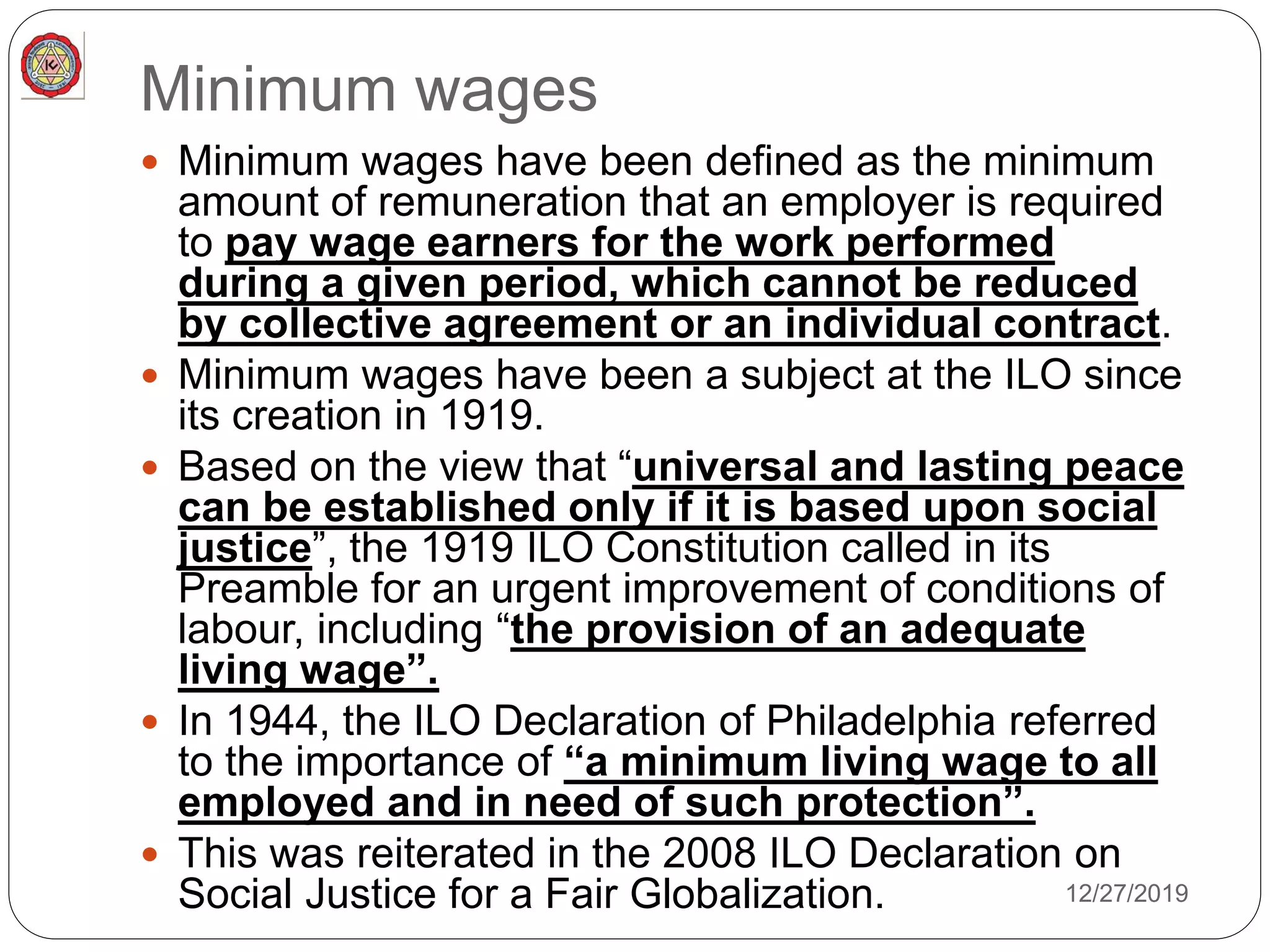 Minimum wages and payments | PPTX