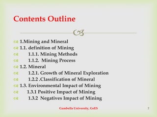 Economic Geography :Mining and Minerals | PDF