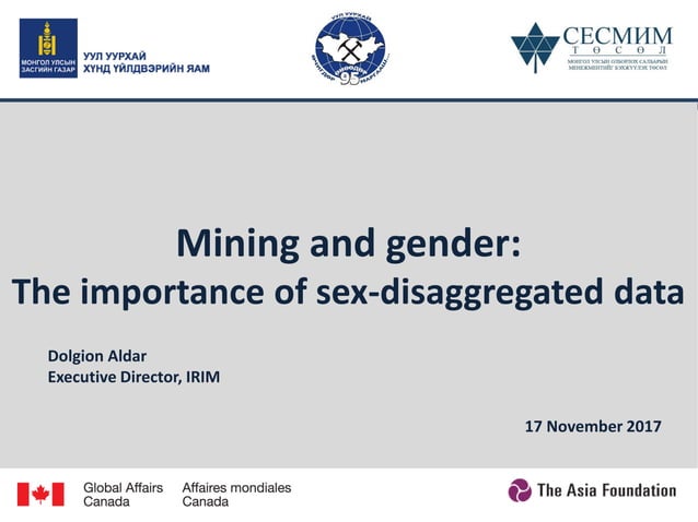 Mining And Gender The Importance Of Sex Disaggregated Data Ppt 