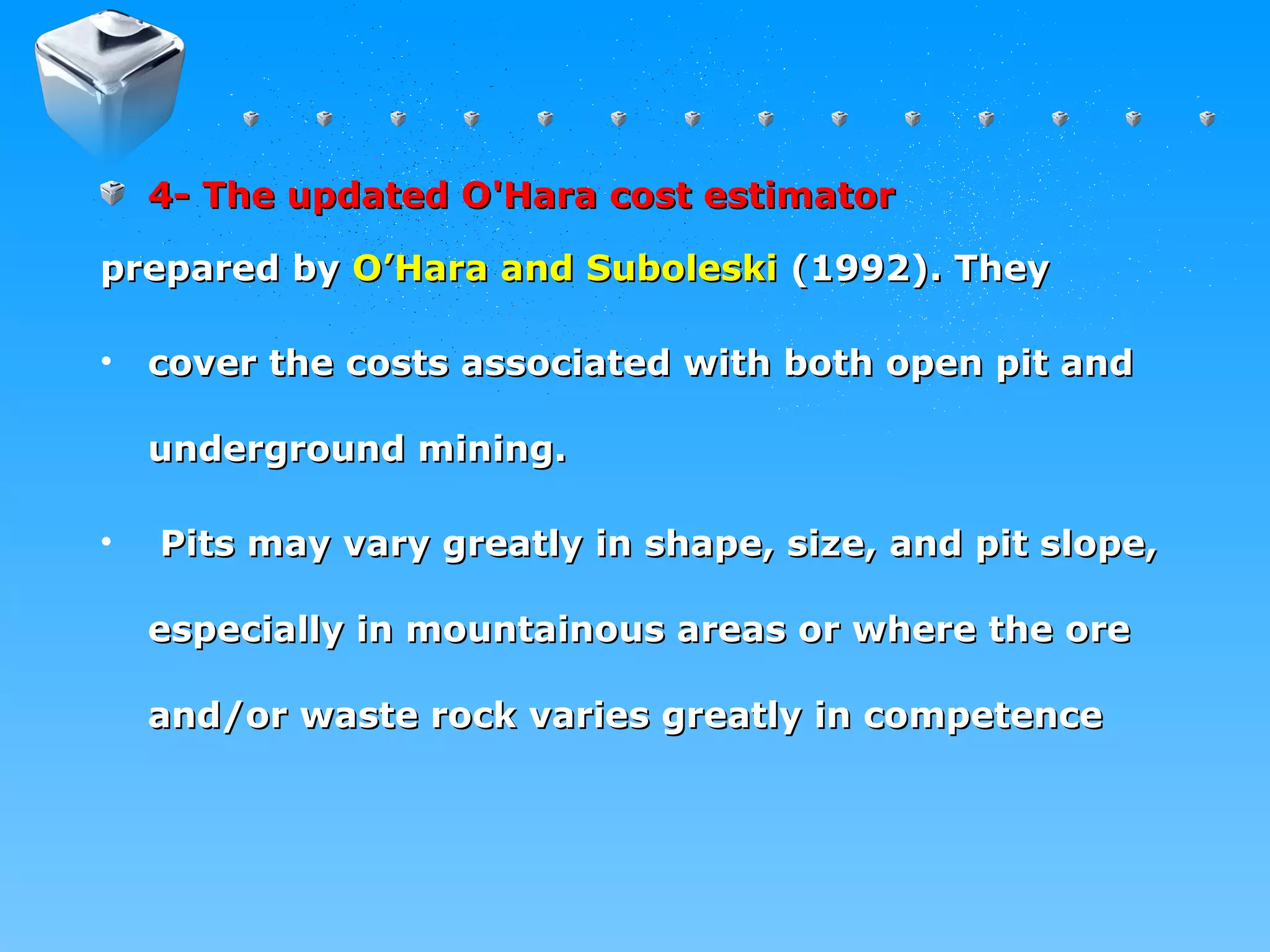 Mining costs and prices of minerals | PPT