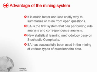 Mining from Open Answers in Questionnaire Data | PPT