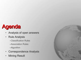 Mining from Open Answers in Questionnaire Data | PPT