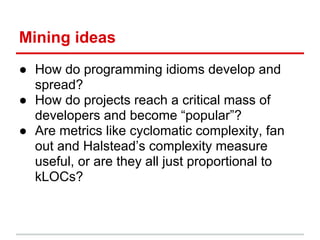 Mining python-software-pyconuk13 | PDF