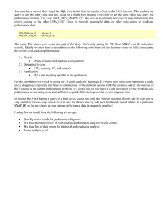 Whitepaper: Mining the AWR repository for Capacity Planning and Visualization | PDF