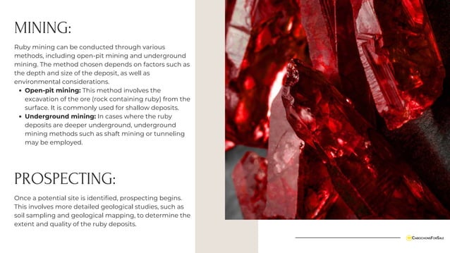 Mining and Extraction of Ruby Gemstone Cabochons | PPT