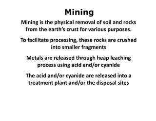 Mining and Impacts to Environment and Farmers - August 2011 | PDF