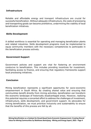 Mining Beneficiation as a Catalyst for Broad-Based Socio-Economic ...