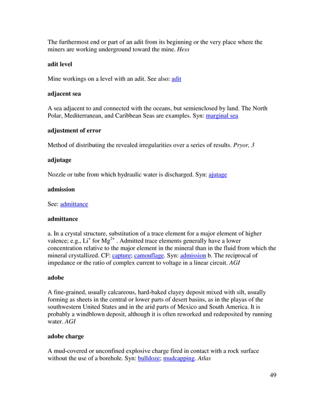 Mining dictionary | PDF