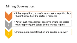 Mining, Domestic revenue mobilisation, Women. | PPT