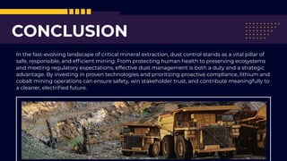 Mining Dust Control for Lithium and Cobalt Sites Essential Strategies ...