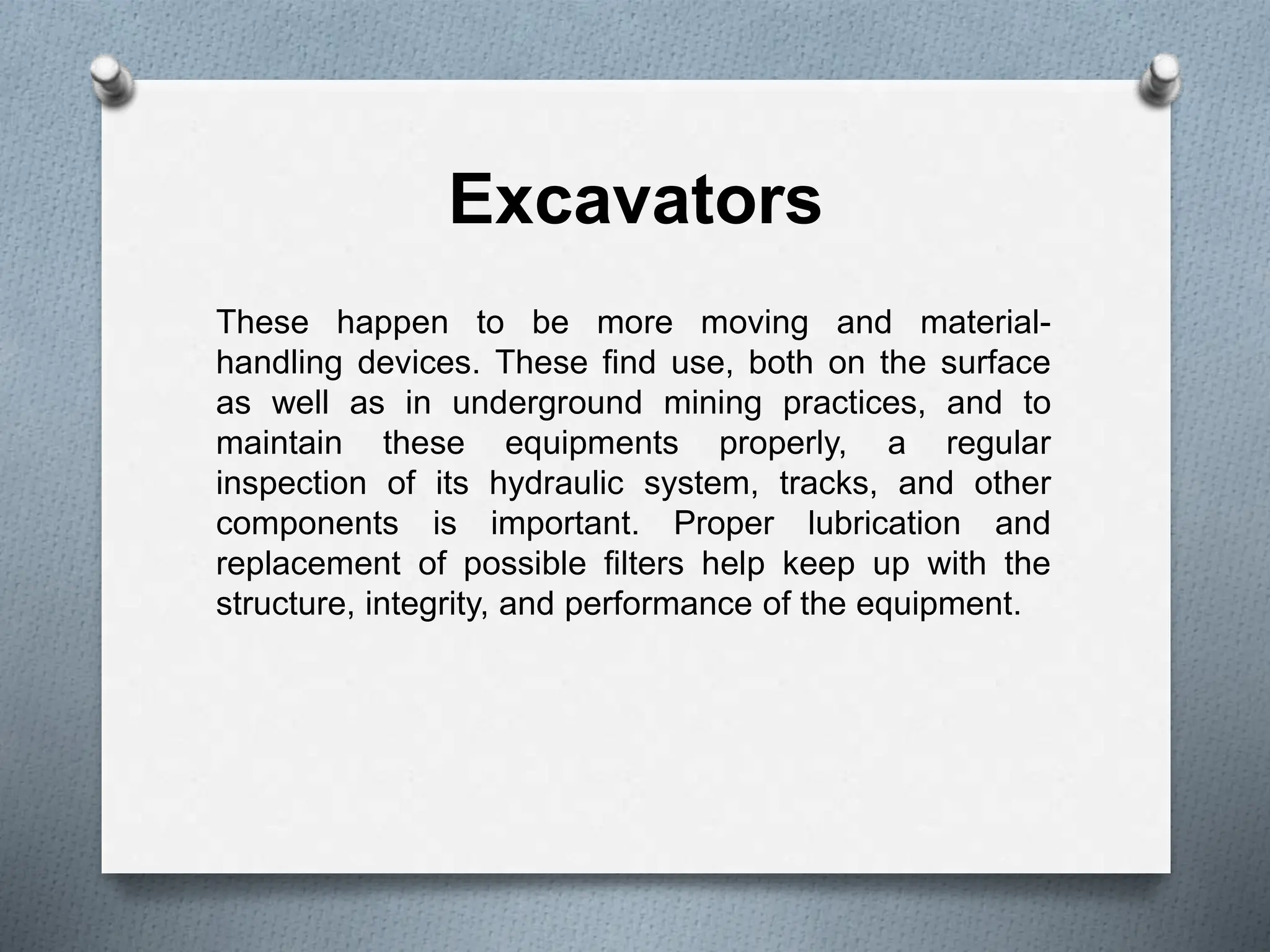 Mining Equipment at A Glance.pptx Naaraayani Minerals | PPTX