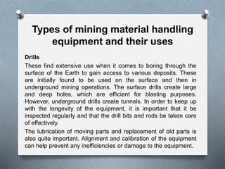 Mining Equipment at A Glance.pptx Naaraayani Minerals | PPTX