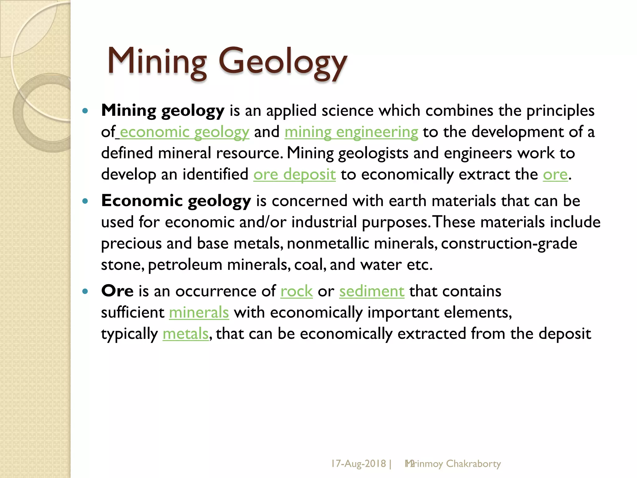 Mining geology an overview | PDF