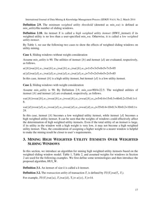 Mining high utility itemsets in data streams based on the weighted sliding window model | PDF ...