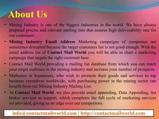 Mining industry email address | PPTX