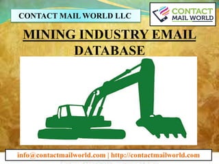 Mining industry email database | PPT