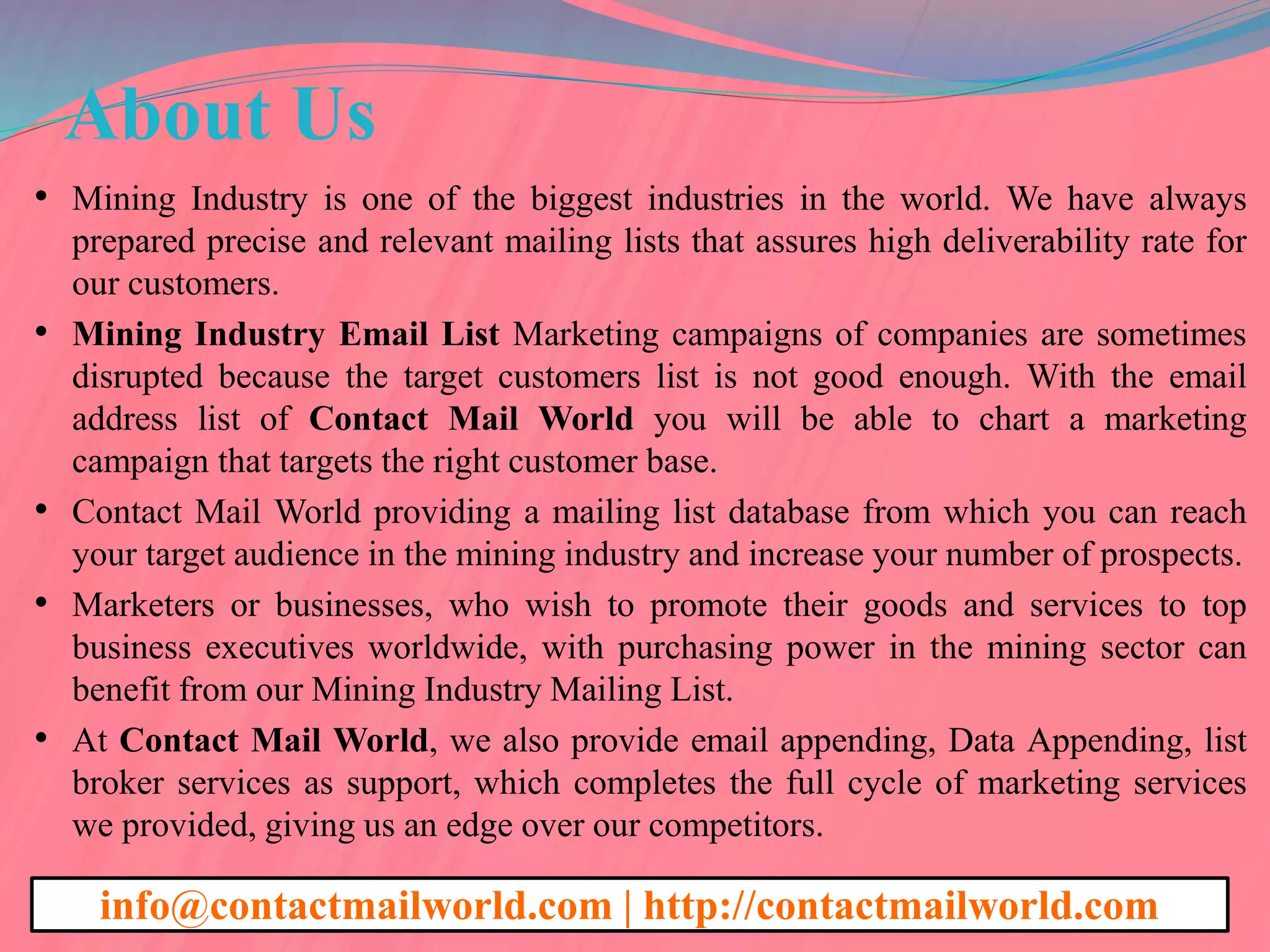 MINING INDUSTRY EMAIL LIST | PPTX