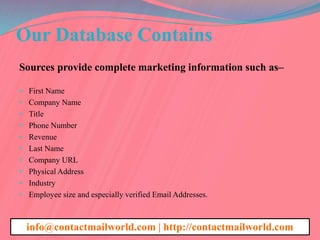 MINING INDUSTRY EMAIL LIST | PPT