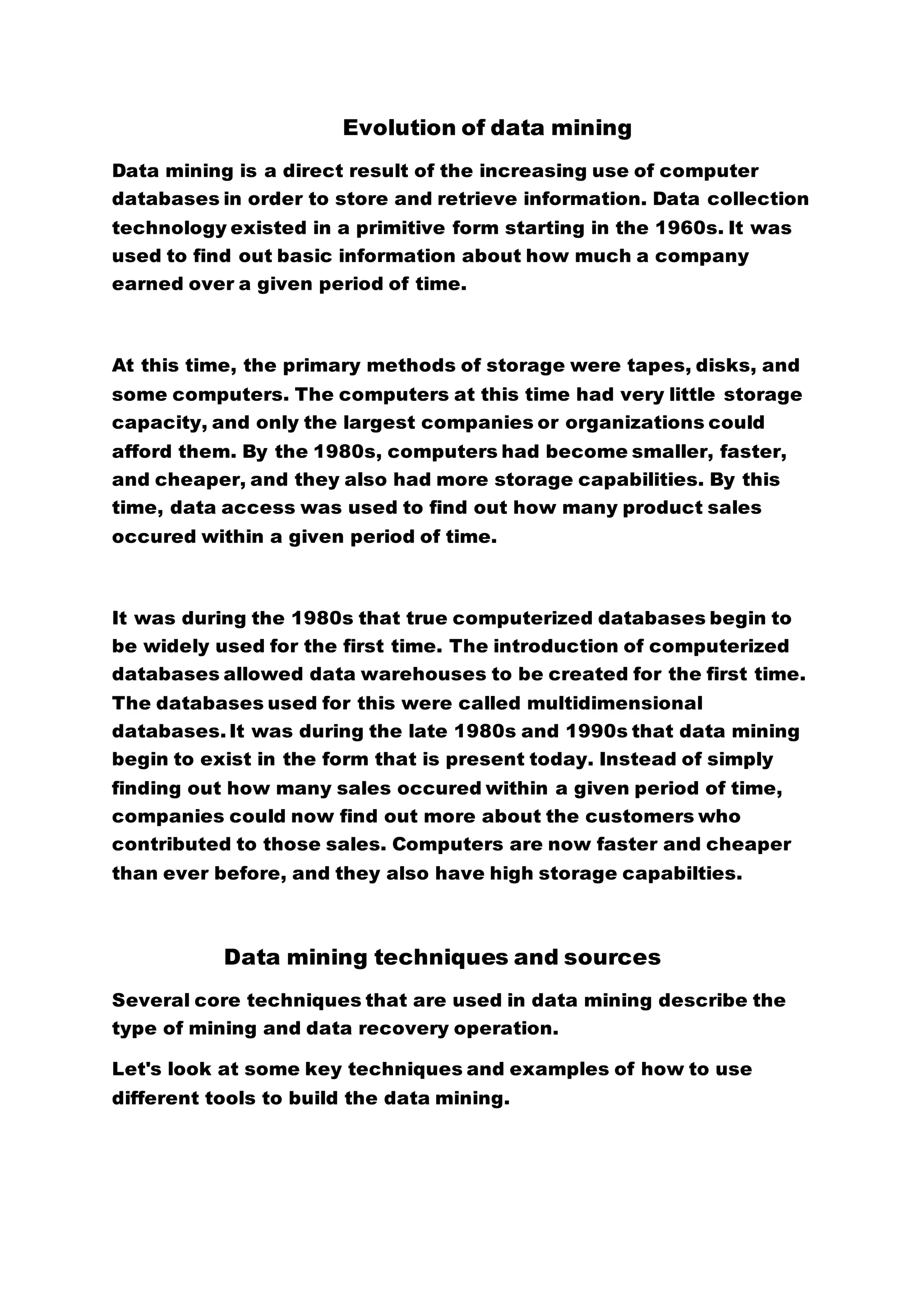 Mining internal sources of data | DOCX