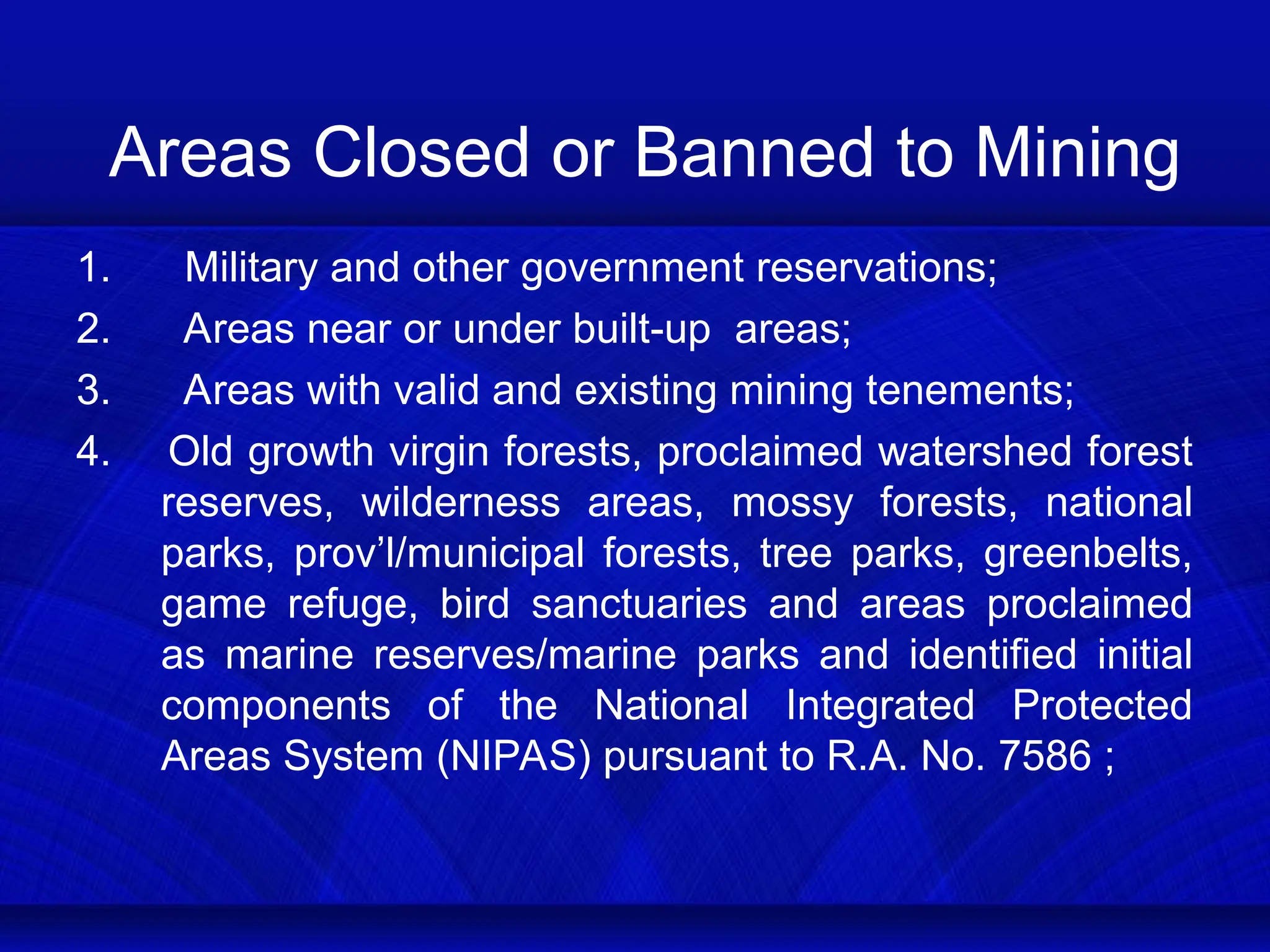 Mining Law in the Philippines.ppt Mining Law in the PhilippinesMining ...