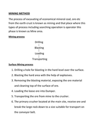 Ore mining method and cycle timing | PDF