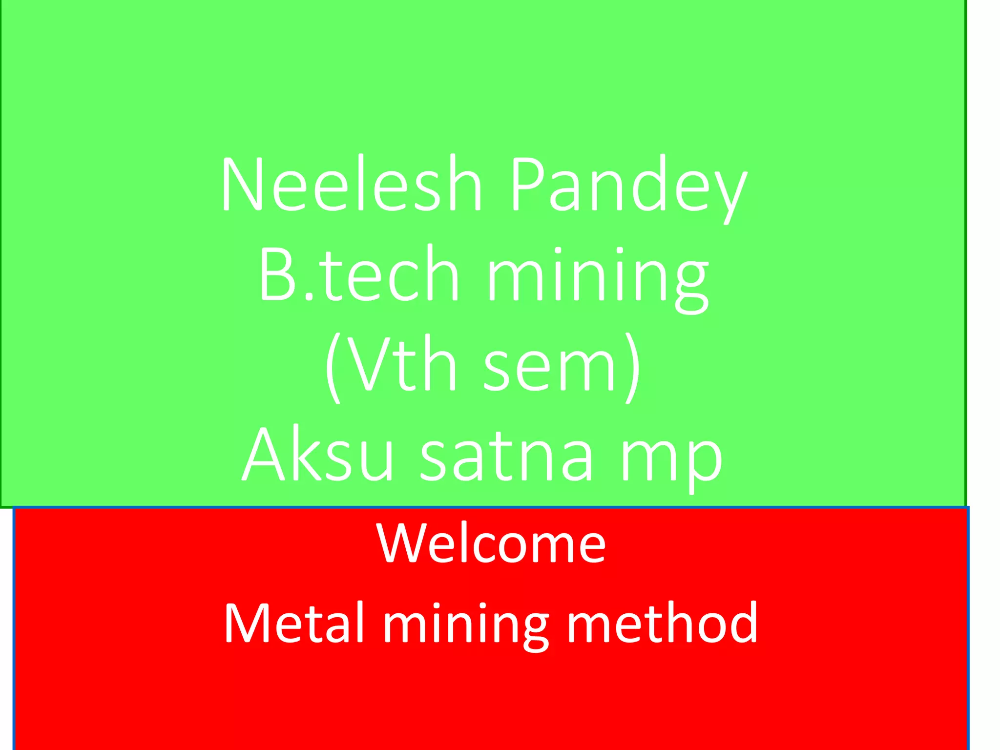 Underhand stoping method | PPT