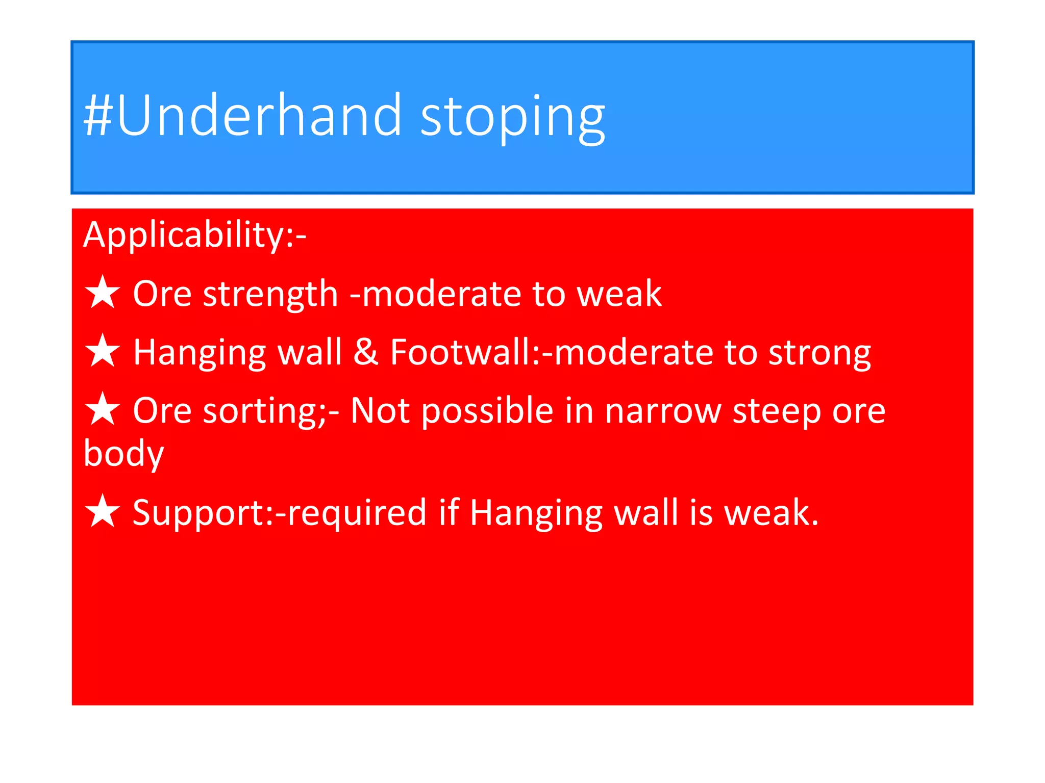 Underhand stoping method | PPT