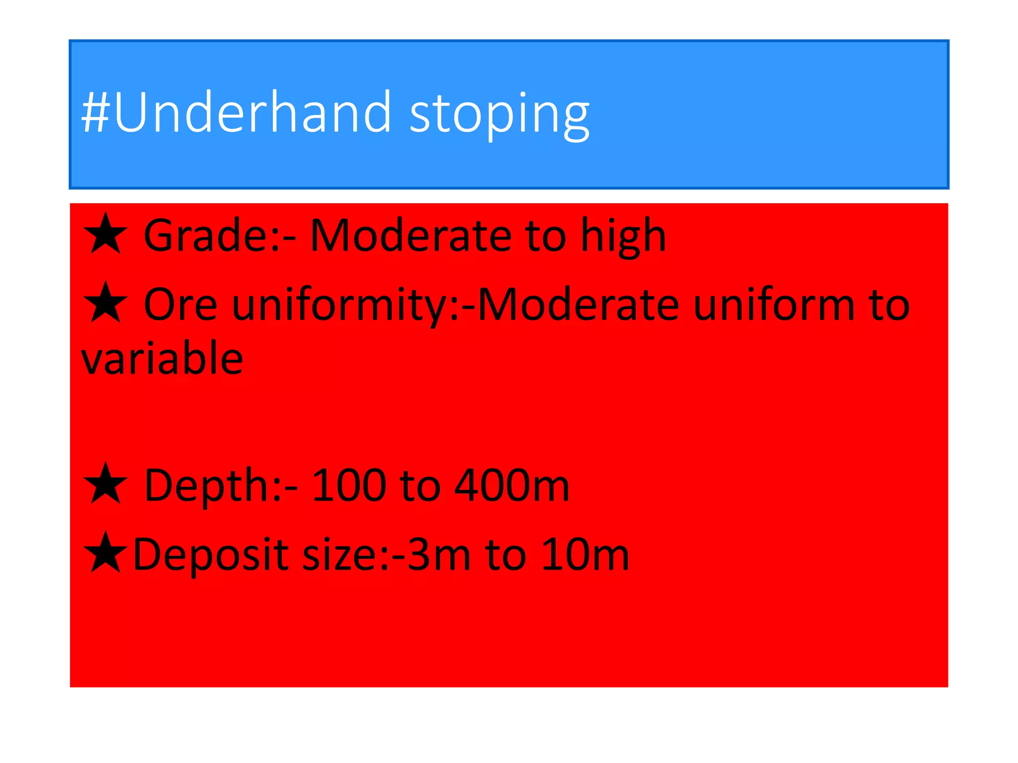 Underhand stoping method | PPT