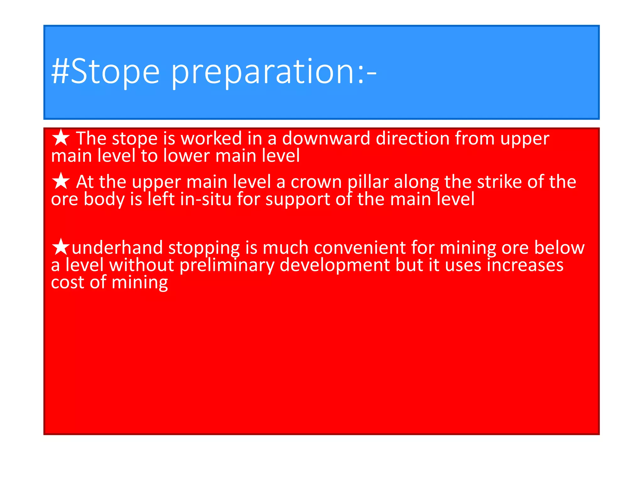 Underhand stoping method | PPT
