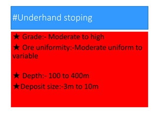 Underhand stoping method | PPT