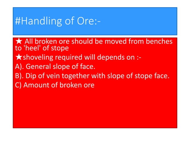 Underhand stoping method | PPT