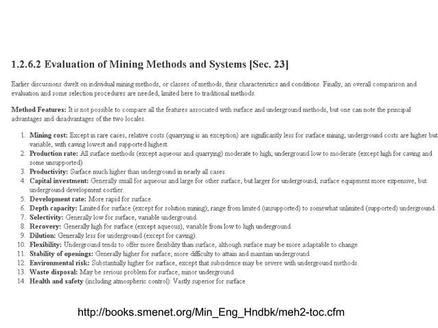 Mining methods | PPT | Commodities | Economy