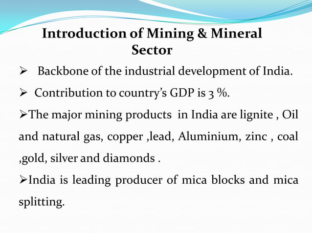 Mining & mineral sector ppt | PPT