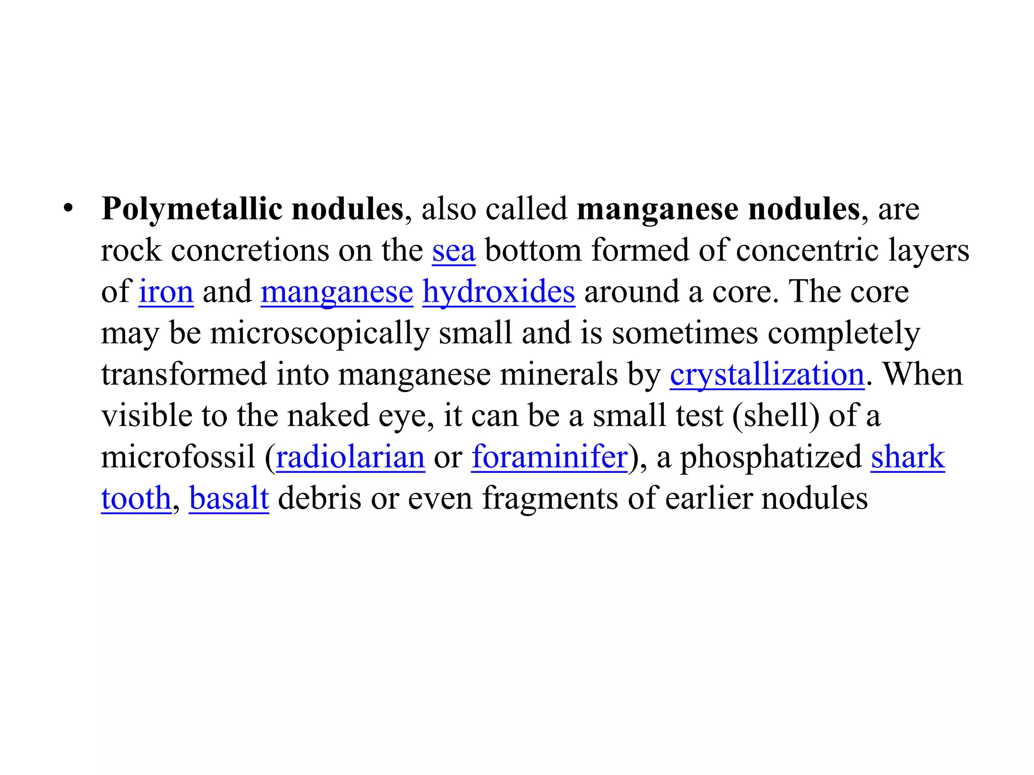 Mining of manganese nodules from sea floor | PPTX