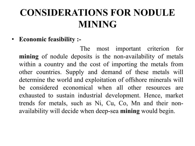 Mining of manganese nodules from sea floor | PPTX | Geology | Science